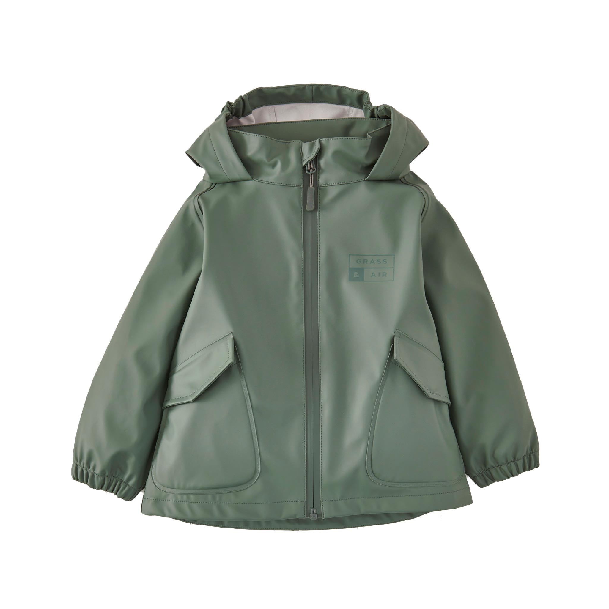 Kids Waterproof Khaki Raincoat – Grass Air Adventure Jacket – All ...